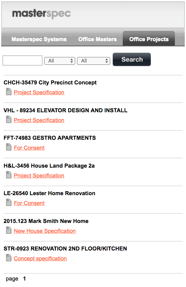 The Masterspec Workspace Masterspec